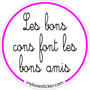 Autocollant / Sticker - Les bons cons font les bons amis ...